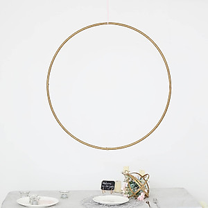 TABLECLOTHSFACTORY 32" Heavy Duty Gold Metal Floral Hoop Wreath Hanging Rings