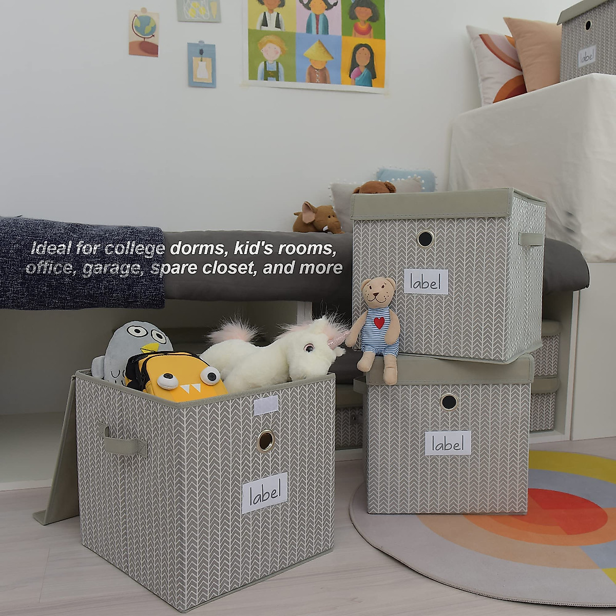 GRANNY SAYS Bundle of 3-Pack Storage Containers & 3-Pack Storage Cubes for Organizing