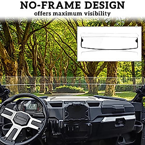 Clear Front Half Windshield for Ranger XP 1000, SAUTVS Lightly Dustproof Durable Poly Half Windscreen for Polaris Ranger XP 1000 / Crew/Diesel/XP 900 2017-2022 Accessories, Replace #2883301