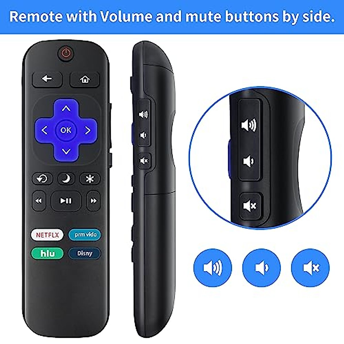 2Pcs New Remote Control Replaced for Roku TV, Compatible for TCL Roku,for Hisense Roku,for Onn Roku【Not for Roku Stick,Box and Players】