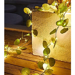 XLXX LED String Light Wedding Party Home Garden Bedroom Outdoor Indoor Wall Decorations(Solar String Lights) (Eucalyptus Copper Wire lamp, 16.5 Feet)