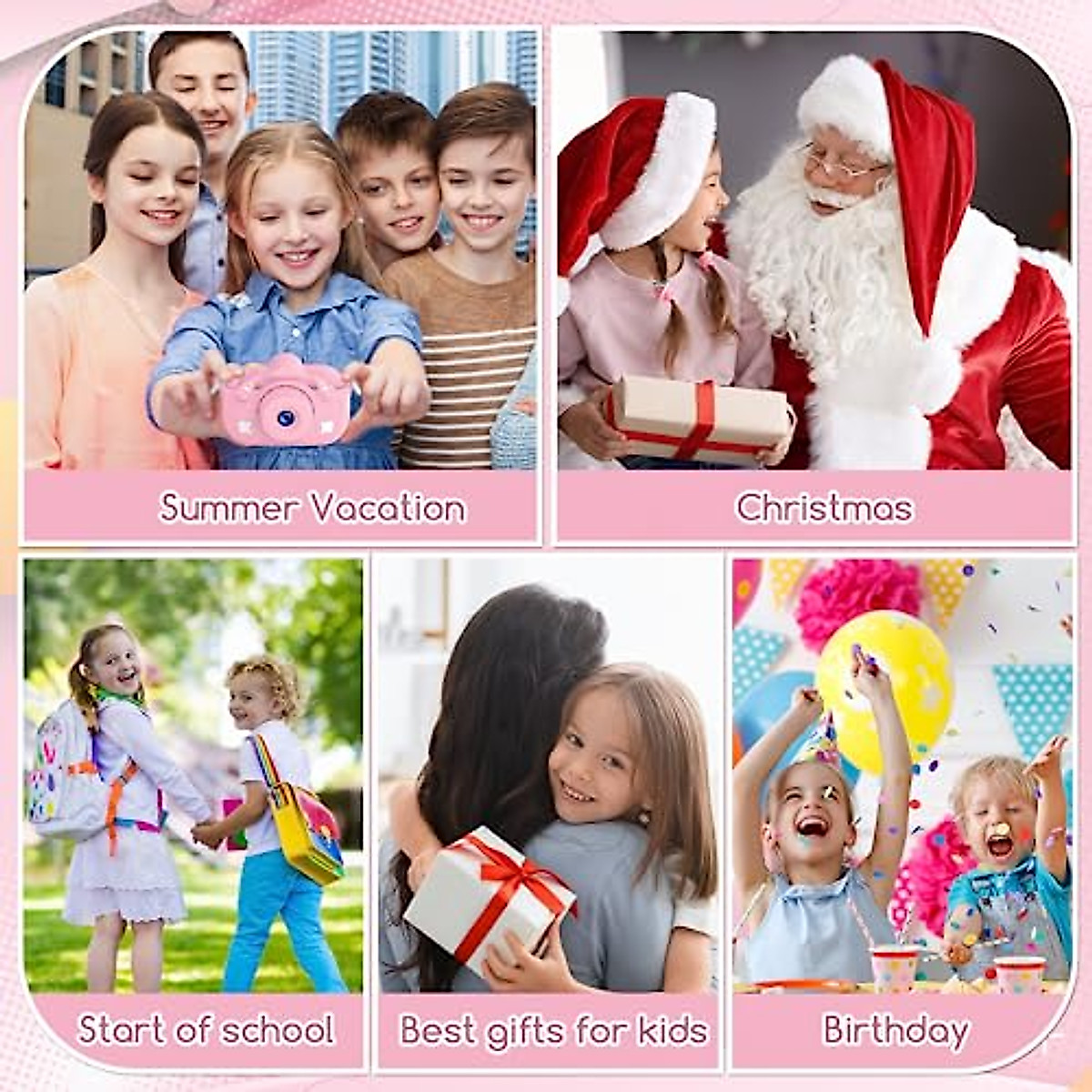 Kids Digital Camera, 1080P HD for Boys & Girls, Ages 3-9 - Mini Toy Camera with 32GB Card, Perfect for Selfies, Christmas & Birthday Gifts
