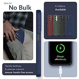 TUDIA LinnGrip Compatible with Samsung Galaxy A14 4G / 5G Case, [Enhanced Grip] Ultra Slim Matte TPU Shockproof Anti-Slip Protective Phone Case Cover (Indigo Blue)