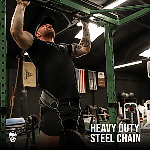 Gymreapers Dip Belt With Chain For Weightlifting, Pull Ups, Dips - Heavy Duty Steel Chain For Added Weight Training (Ranger Green)