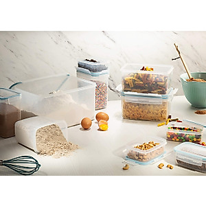 Komax Biokips Extra Large Rice Container – Airtight Food Storage Containers for Rice, Baking Supplies, or Dry Food – 48.6 Cups Rice Dispenser w/Handle + 2 Nestable 15.2 Cups Food Containers (3-Pack)