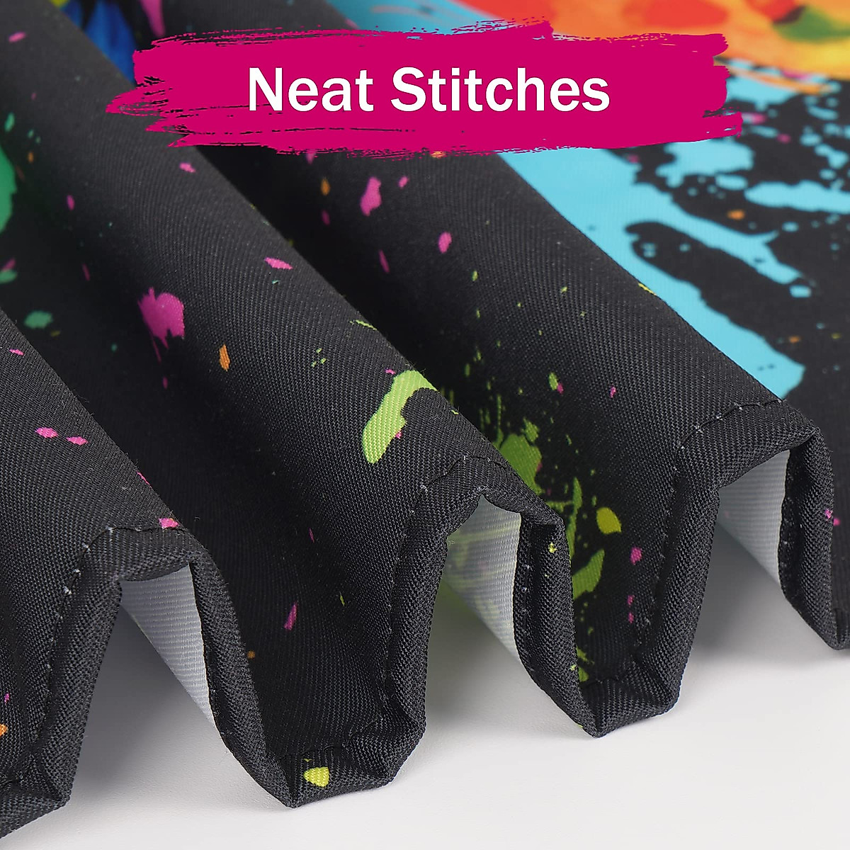 ASPMIZ Artist Painting Apron for Adults, Colorful Art Cooking Aprons, Waterproof Kitchen Bib Apron with Pockets, Adjustable Kitchen Aprons for Men Women Chef Gardening Baking, 27.6" x 31.5", Black