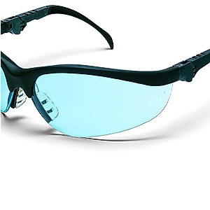 MCR KD313 Crews Klondike Plus Safety Glasses Ratchet Black Frame Light Blue Lens, 1 Pair