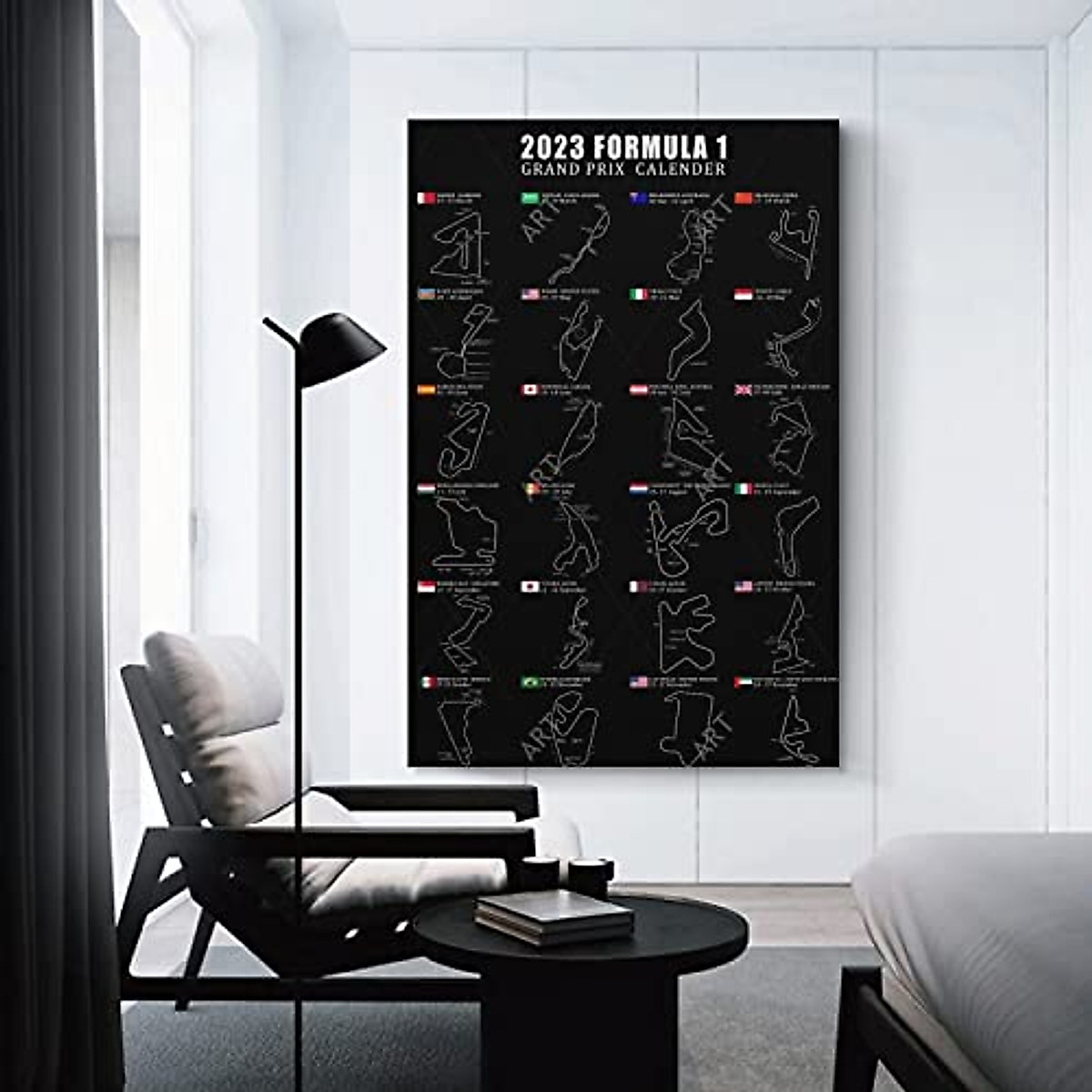Wall Posters Formula 1 Calender 2023 Grand Prix Posters & Prints Canvas Wall Art Prints for Wall Decor Room Decor Bedroom Decor Gifts Posters 12x18inch(30x45cm) Unframe-Style-6