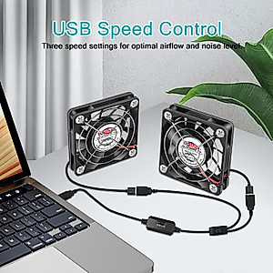 2 Packs Wathai 60mm x 10mm USB Fan 5V DC Brushless Cooling Fan