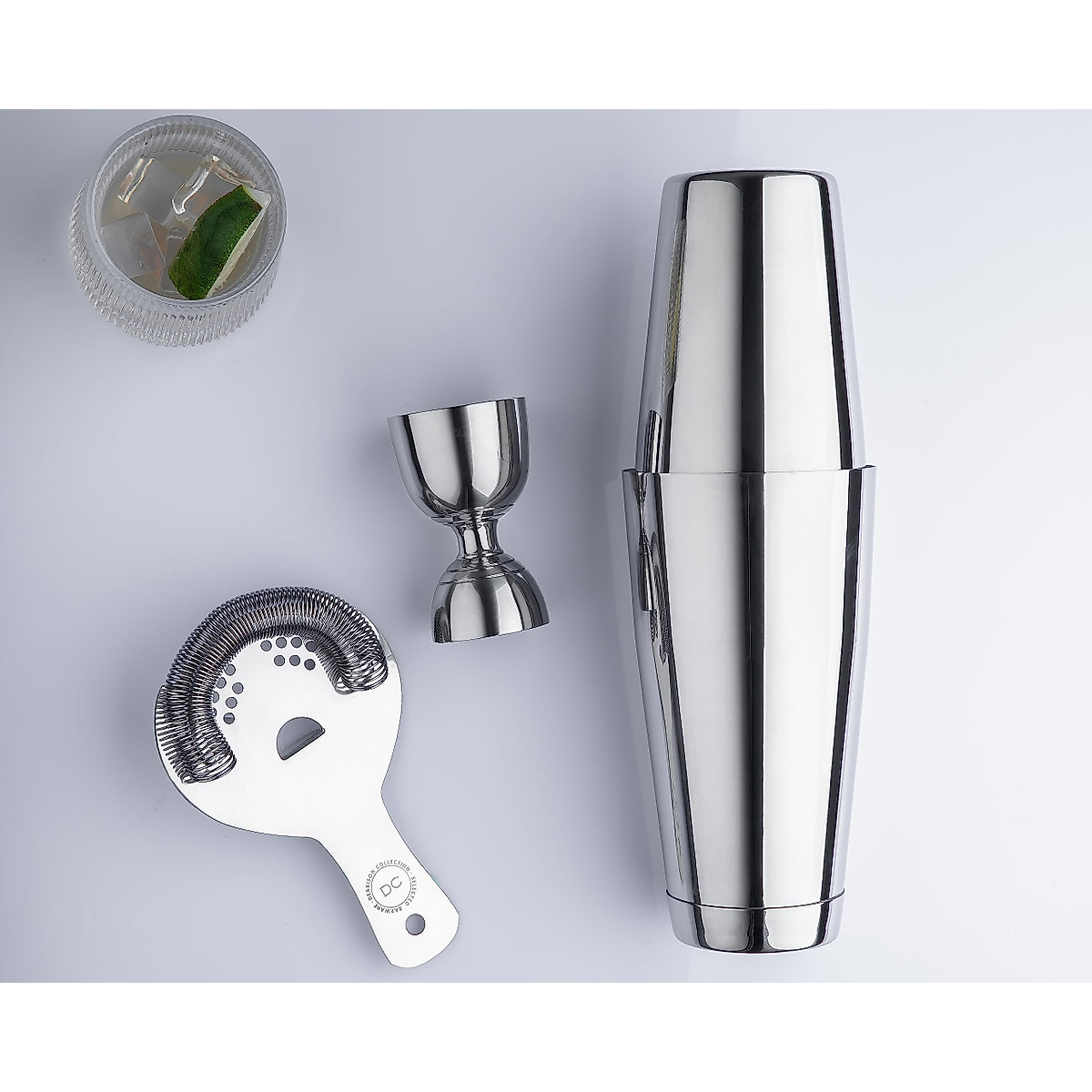 Derrison Hawthorne Strainer, Stainless Steel Cocktail Strainer with High Density Spring for Professional Bartenders and Mixologists, Mirror Polished, One Strainer