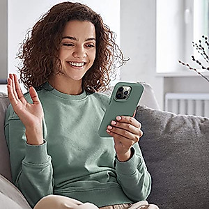 Vooii Compatible with iPhone 13 Pro Max Case, Liquid Silicone Full Body Protective Case with [Anti-Scratch] [Soft Microfiber Lining] [Camera Protective] for iPhone 13 Pro Max 6.7 inch, Pine Green