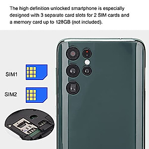 S22 Ultra Unlocked Smartphone, 6in 2GB RAM 32GB ROM Cell Phone Unlocked for Android 12.0, MTK6895,Dual SIM, 8MP 24MP Dual Camera,3500mAh Mobile Phone Support 128GB Expandable, WIFI BT GPS(Green)