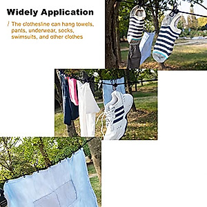 JIANYI Portable Travel Clothesline, Adjustable Elastic Camping Windproof Retractable Clothes line with 12 PCS Clothespins for Outdoor and Indoor Use