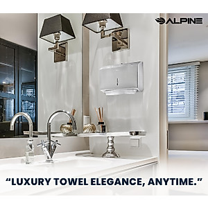 Alpine Commercial Paper Towel Dispenser Wall Mount for Multifold, Trifold & c Fold Paper Towel Holder - Stainless Steel Hand Towel Dispenser for Bathroom & Kitchen A