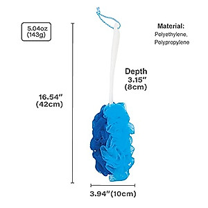 Back Brushes for Showering [ Japan Import ] 2-Textures-in-1 Back Loofah, Shower Back Brush for Men, Women, Gift, and Bath [ Long Handle Scrubber ] (Blue)