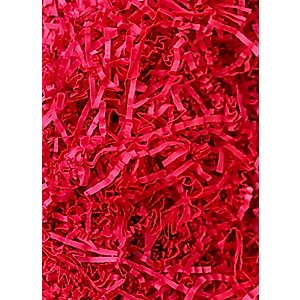 MagicWater Supply Soft & Thin Cut Crinkle Paper Shred Filler (1 LB) for Gift Wrapping & Basket Filling - Red
