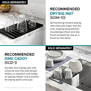KRAUS Kore Workstation 36-inch Farmhouse Flat Apron Front 16 Gauge Single Bowl Stainless Steel Kitchen Sink with Integrated Ledge and Accessories (Pack of 5), KWF410-36