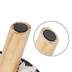 Homebeez Round Ottoman Stool Velvet Foot Rest, Small Footstool with Non-Skid Legs (Brown Cow)