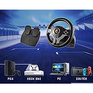 Superdrive - racing Driving Wheel with pedals and gearshift paddles for nintendo Switch - Ps4 - Xbox One - PC - Ps3