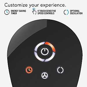 Vornado OSCR37 AE Oscillating Tower Fan and Air Circulator, Works with Alexa, Whole Room, Black, A Certified for Humans Device