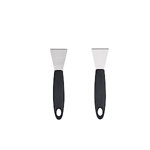 Stainless Steel Scraper, Oven Scraper Tool,Induction Hob, Stoves,None-Scratches Putty Scraper for Kitchen Cleaning,Wallpaper Scraper, Paint Scraper，Straight Version + Bending Version 2-Piece