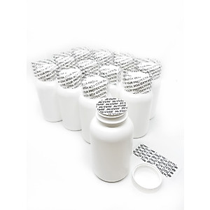 200ml White HDPE Pill Packer Bottles - 12 Count with Caps and Tamper Evident Shrink Bands (CRHS)