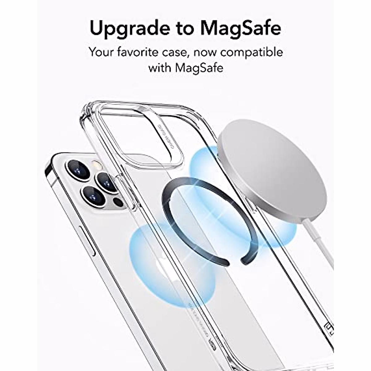 ESR HaloLock Universal MagSafe Ring, Magnetic Wireless Charging Conversion Kit, MagSafe Sticker, Compatible with iPhone 14/14 Plus/14 Pro/14 Pro Max/13/12 Series, Galaxy S22, 2 Pack, Black and Silver