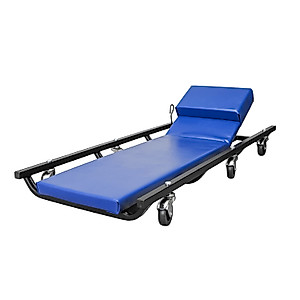 TCE ATR6452U Torin Rolling Garage/Shop Creeper: 40" Padded Mechanic Cart with Adjustable Headrest and 6 Casters, Blue