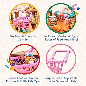 Battat- Play Circle- Shopping Cart – Toy Food – Play Kitchen For Toddlers- Pretend Play- Shopping Day Grocery Cart- 2 years +