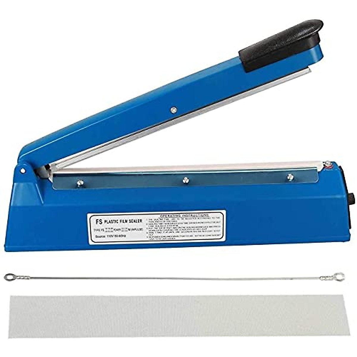 300 mm Heat Sealer, Plastic Bag Sealer, Impulse Bag Sealer Sealing Machine, Poly Bag Sealing Machine, Heat Seal Closer with One Repair Kit (12 inches)