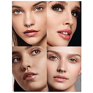 Cisyozi 16G Clear Plastic Septum Rings Jewelry Flexible Silicone Horseshoes Septum Nose Eyebrow Smiley Lip Ring Hoop Cartilage Helix Rook Daith EarringS Piercing Jewelry Retianer Women Men Work Sport