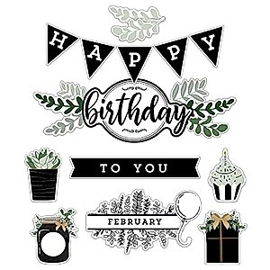 Carson Dellosa 62-Piece Farmhouse Classroom Birthday Calendar Bulletin Board Set, Classroom Birthday Chart With Happy Birthday Banner, Bulletin Board Cutouts, Farmhouse Classroom Decor