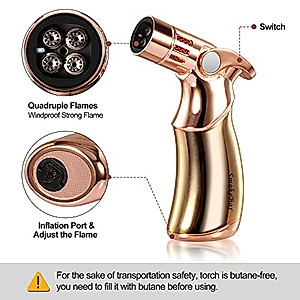 Cocktail Smoker Kit with Torch – 6 Flavors Wood Chips for Whiskey & Bourbon, Whiskey Smoker Infuser Kit, Old Fashioned Drink Smoker Kit, Bourbon Whiskey Gifts for Men, Dad, Husband (NO Butane)