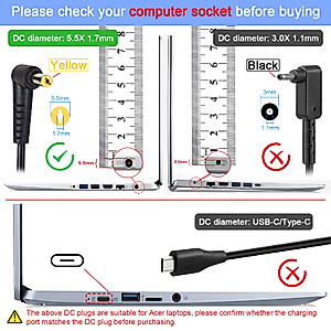 AC Doctor INC 19V 3.42A 65W AC Adapter Charger for Acer Aspire 5532 5349 5750 5742 5250 5253 5733 5534 5336 5552 5560 7560 V5 V5-121 Laptop Power Supply Cord 5.5x1.7mm
