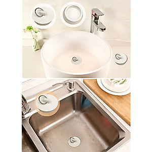 CICITOYWO Bath Tub Drain Stoppers, 4 Pieces Sink Bathtub Plug Rubber Kitchen Bathroom Laundry Bar Water Stopper Seal with Hanging Ring for Shower Faucet Cover Pool Plugs and Caps