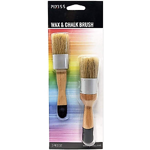 Chalk Furniture Paint Brushes for Furniture Painting, Milk Paint, Wax, Stencil Brushes, Home Furniture Paint - 2 Piece Round Chalked Paint Brushes Set
