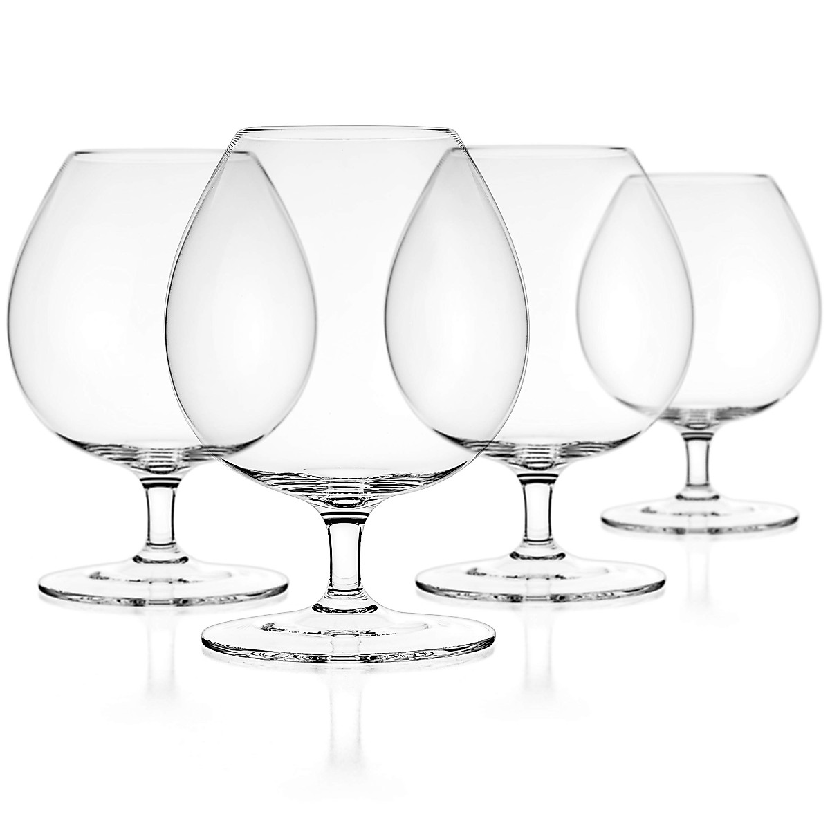 Luxbe - Brandy & Cognac Crystal Glasses Snifter, Set of 4 - Large Handcrafted - 100% Lead-Free Crystal Glass - Great for Spirits Drinks - Bourbon - Wine - 25.5-ounce
