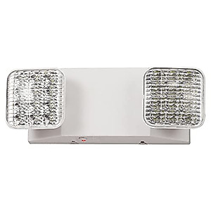 TANLUX LED Emergency Lights with Battery Backup, Two Head Adjustable Commercial Emergency Lights, UL Listed, AC 120/277V, Hardwired Emergency Exit Light Fixtures for Business - 1 Pack(White)