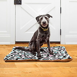 YETTASBIN Leopard Crate Pet Bed, Portable Washable Dog Cat Mat, Soft Comfortable Pet Mattress with Non-Slip Bottom for Dogs Cats Sleeping, 24 x 18 Inch