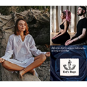 Evi's Bags Women's Hand Painted Genuine Leather Handbag - Shoulder Bag - Hobo, by Evi's Bags. Unique, Large, Handmade Purse - Satchel - Tote. Wearable Art - “Midnight BlueIn Bag, Blue, White, Black