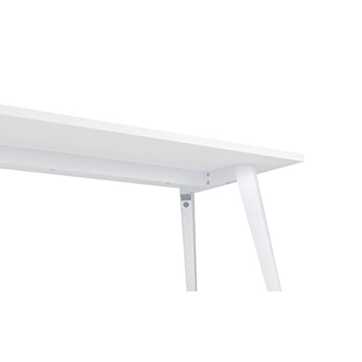HON Basyx Commercial-Grade Executive Desk, Angled Metal Legs, 55", White