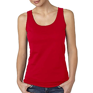 Fashion Gildan 64200L GD Ladies Tank Top Cherry Red Large