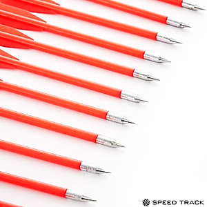 SPEED TRACK 60PCS Red and Yellow 6.25 Inch 50-80LB Mini Archery Crossbow Bolts Set with Sharp Metal Tip, Reusable Durable Arrow Darts For Shooting Target Practice, Small Hunting Games, Outdoor Fishing