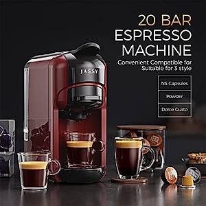 Small Espresso Machine 20 Bar Capsules Maker Compatible for NS Original Capsules/Nescafe Dolce Gusto/L'or Coffee Pods/Coffee Powder with Fast Heating System for Espresso,1450W(Small)