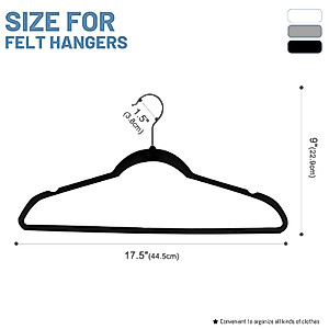 HOUSE DAY Black Velvet Hangers 60 Pack, Velvet Clothes Hangers Non Slip Felt Hangers, Heavy Duty Coat Hangers for Closet, Ultra Slim Hangers Black Hangers Space Saving Hangers for Suits, Shirt