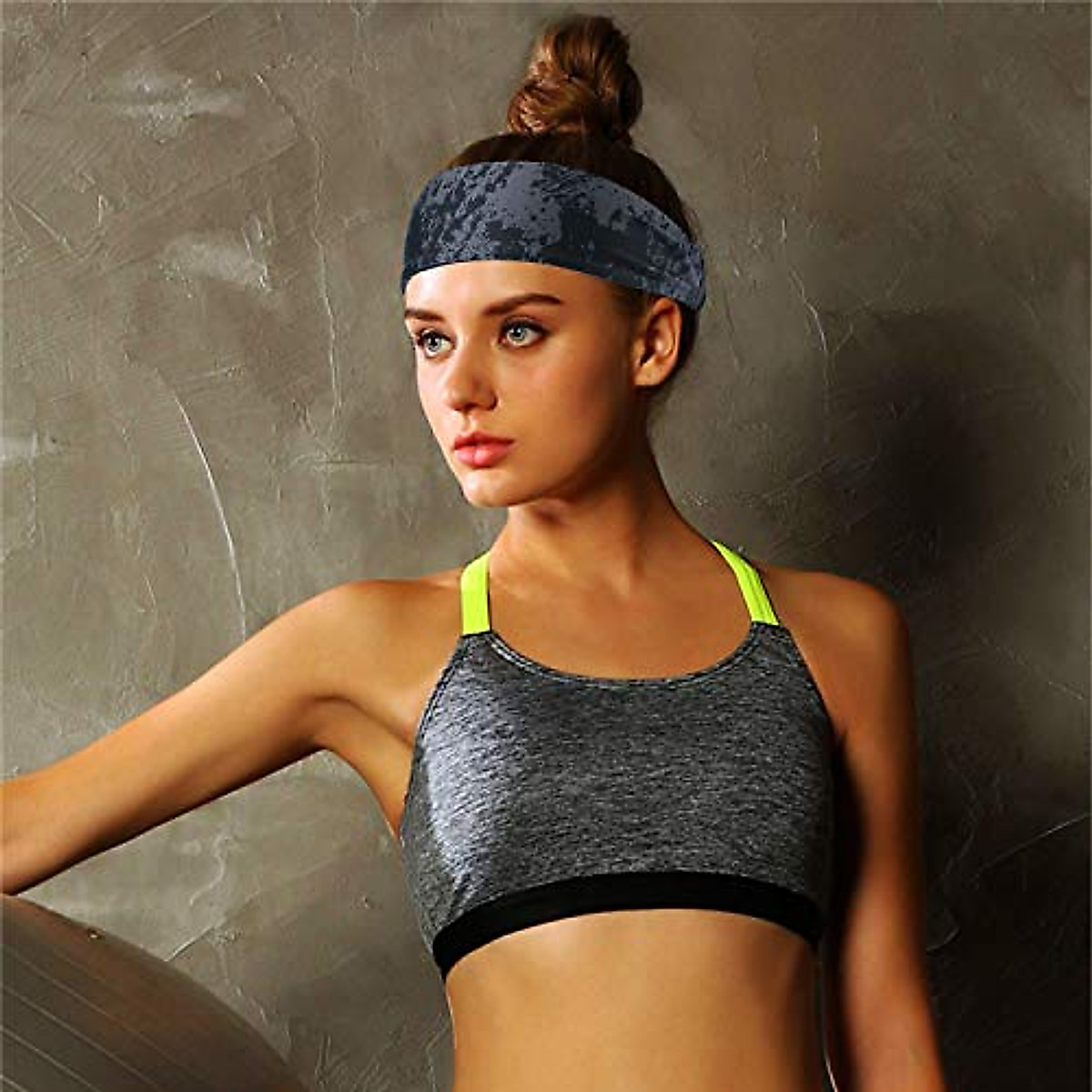 Obacle Headbands for Men Women Sweat bands Headbands Non Slip Thin Lightweight Breatheable Head Band Outdoor Sports Workout Yoga Gym Running Jogging (Elastic Band, 4 Pack Black-Gray Blue Red Green)