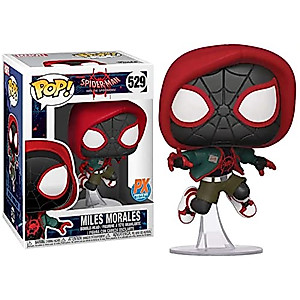 Spider-Man POP Marvel Into The Spiderverse - Casual Miles Morales (PX Previews Exclusive) Funko Vinyl Figure (Bundled with Compatible Pop Box Protector Case), Multicolor, 3.75 inches