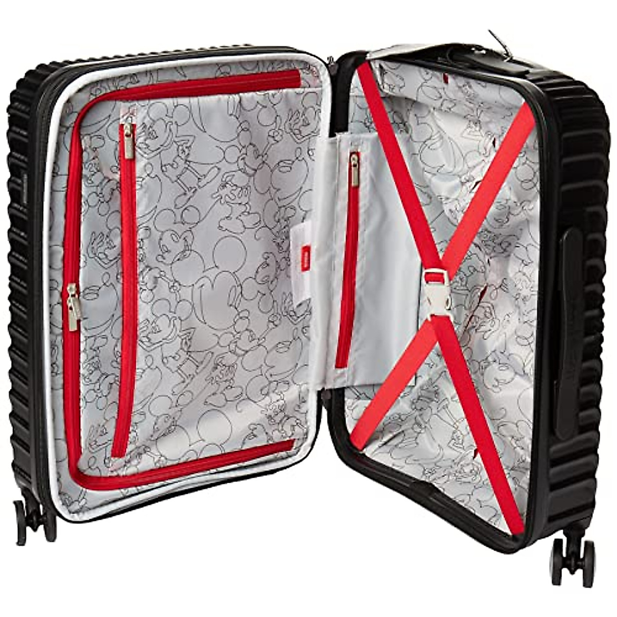 American Tourister Disney Molded Hardside Expandable Luggage with Spinner Wheels, Black, Carry-On 20-Inch