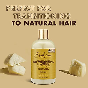 Shea Moisture Raw Shea Butter Shampoo and Conditioner Set, Deep Moisturizing with Sea Kelp & Argan Oil, Sulfate Free & Silicone Free, Curly Hair Products, Family Size, 13 Fl Oz (Pack of 2)