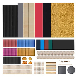 201 Pcs Engraving Material Box, DEWALLIE DIY Materials for Laser Engraver, Co2 & Diode Laser Engraving and Cutting Machine, Including Acrylic Sheet, Slate Coaster, Dog Tag, Metal Business Card